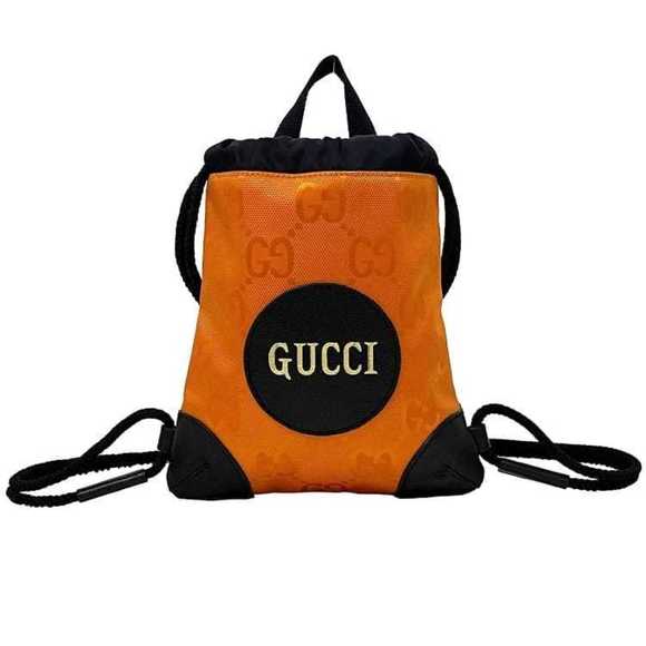 Gucci | Bags | Gucci Orange Black Canvas Leather Backpack 643887 | Poshmark